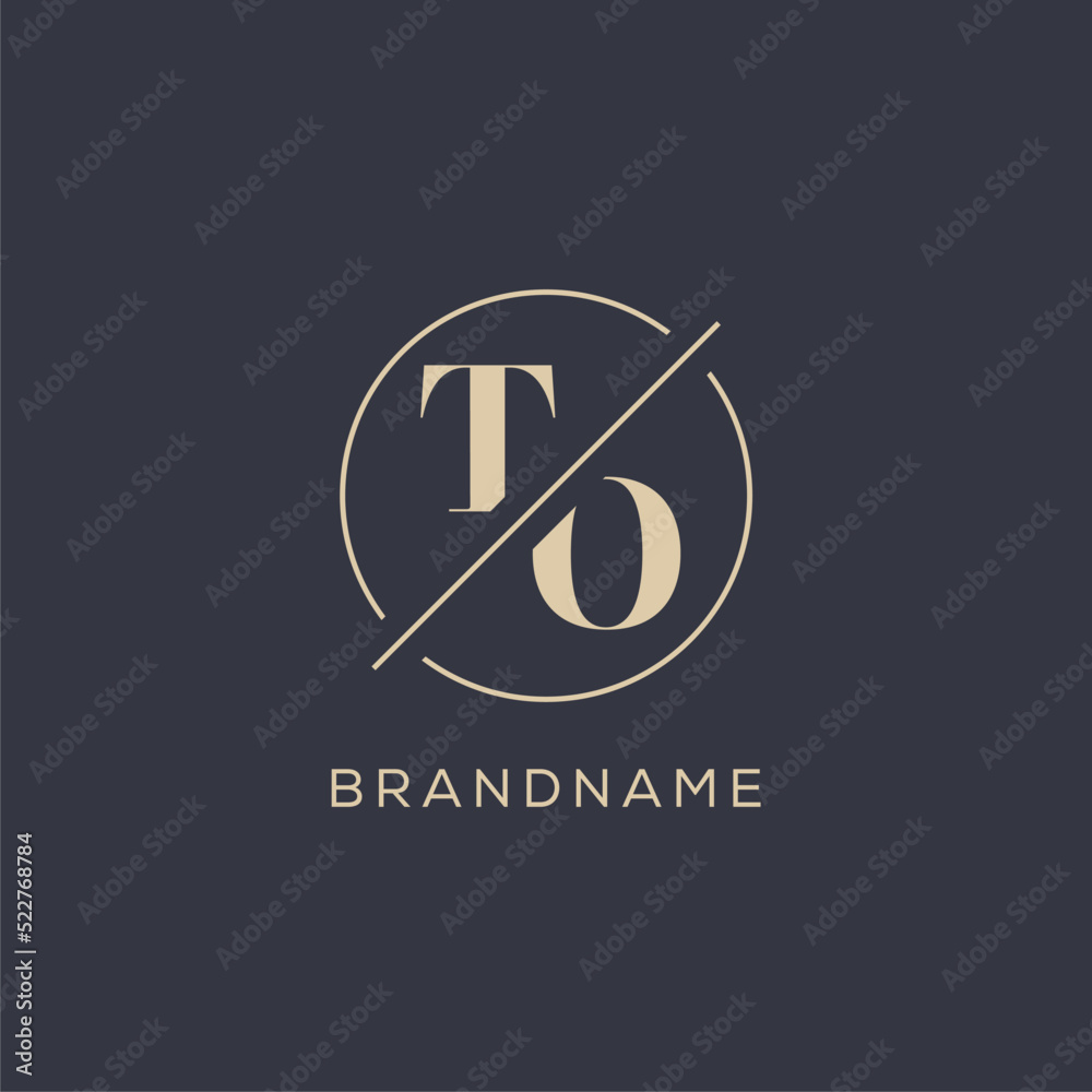 Initial letter TO logo with simple circle line, Elegant look monogram ...