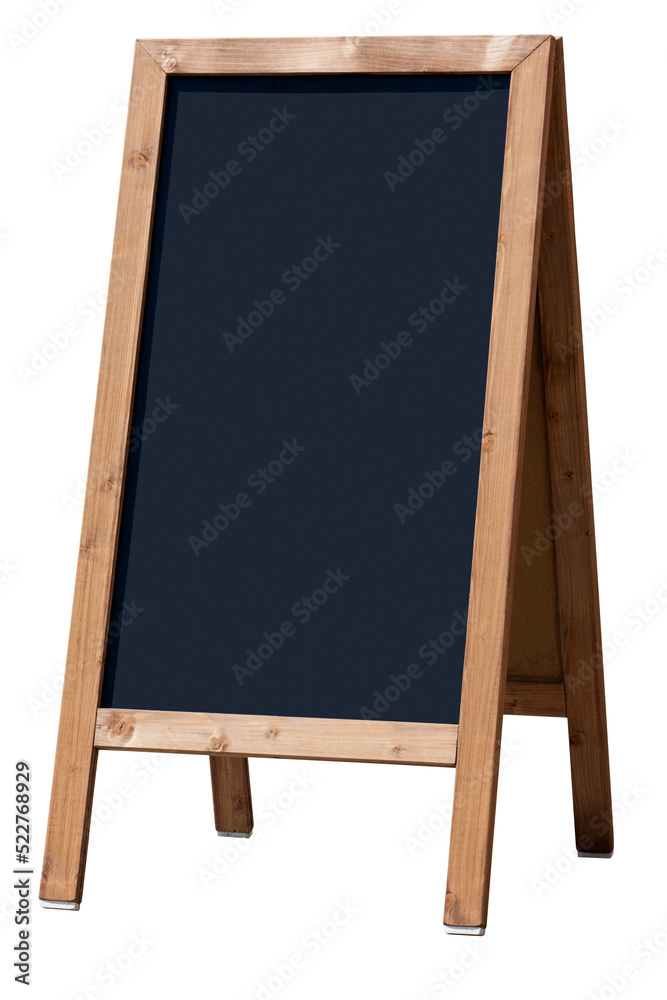 Blank menu blackboard outdoor display isolated on transparent ...
