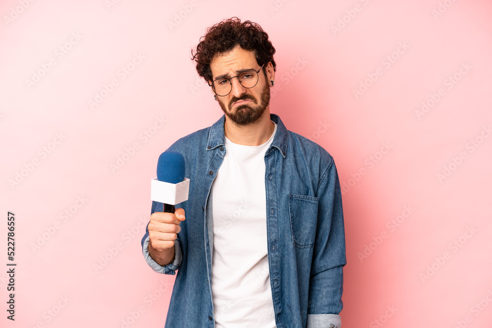 crazy bearded man feeling sad and whiney with an unhappy look and ...