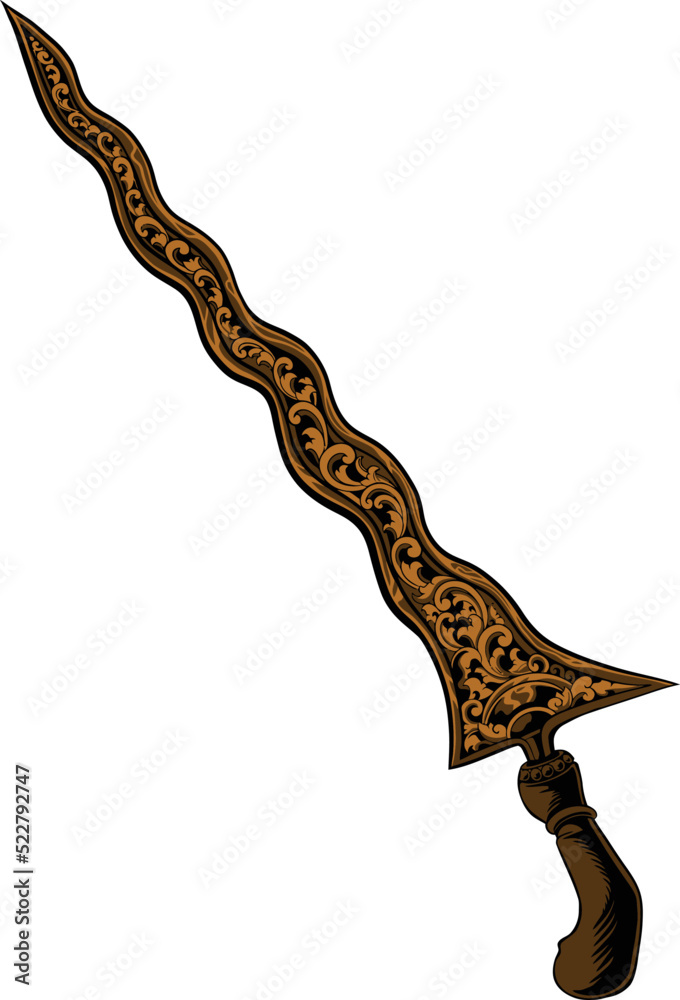 traditional weapon keris vector design Stock Vector | Adobe Stock