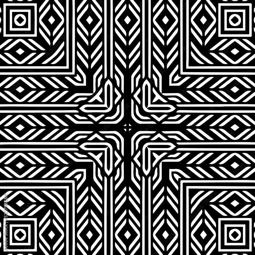 Design seamless monochrome geometric pattern. Abstract background ...