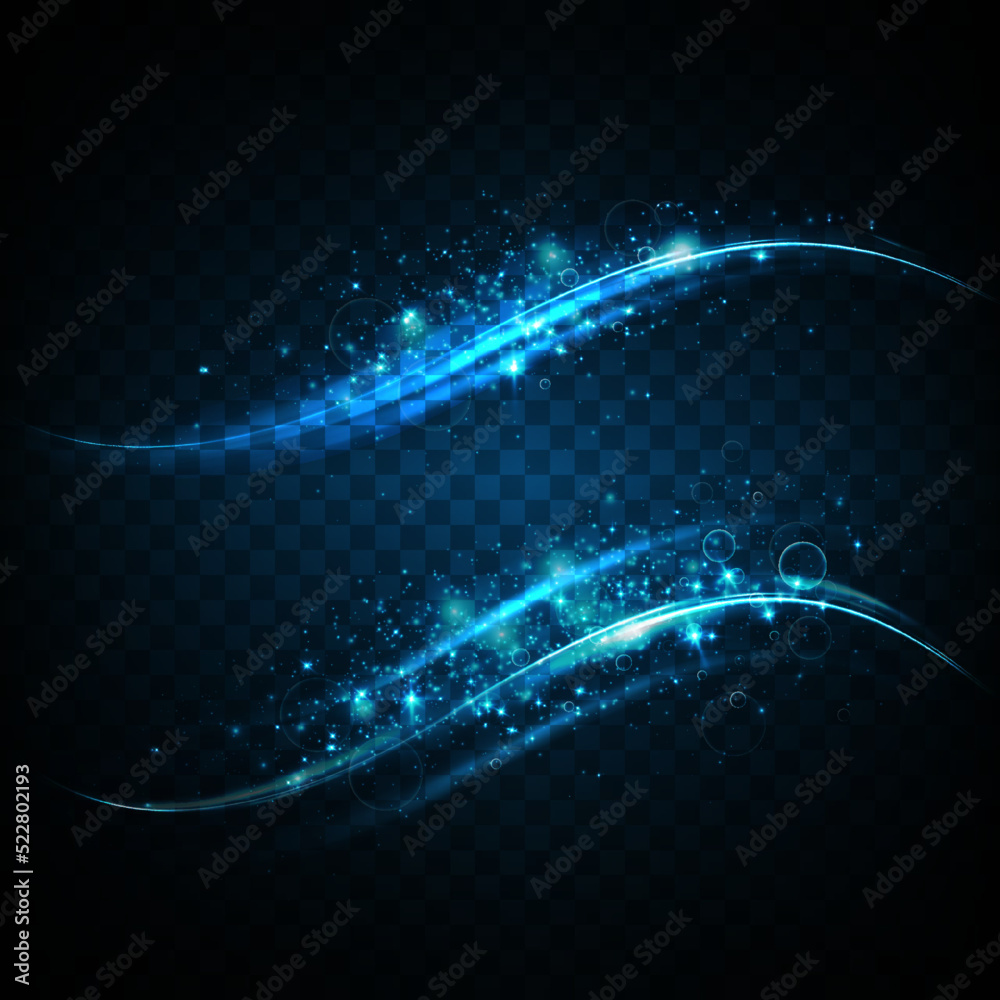 Blue glowing shiny lines effect vector background. EPS10. Abstract ...