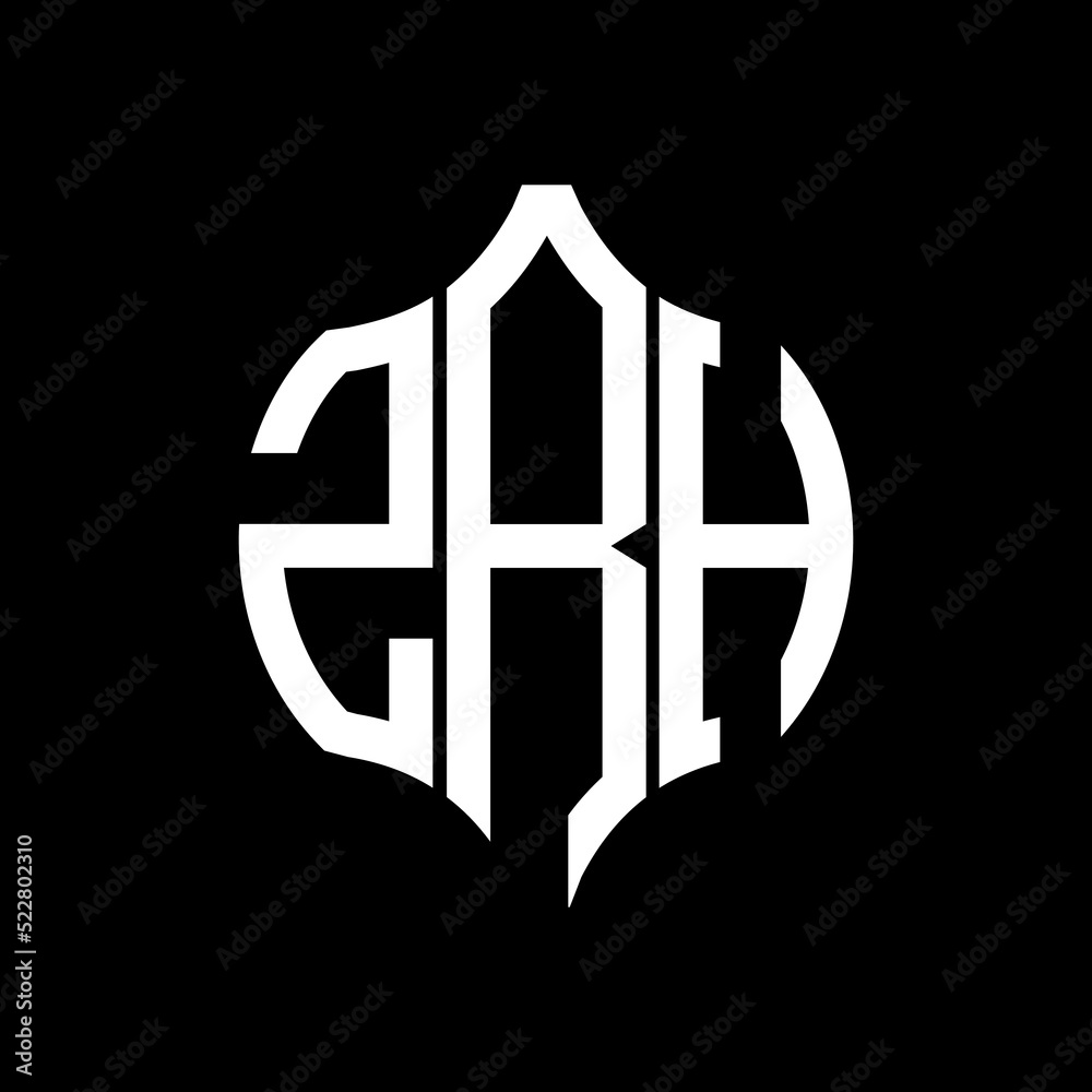 ZRH letter logo. ZRH best black background vector image. ZRH Monogram ...