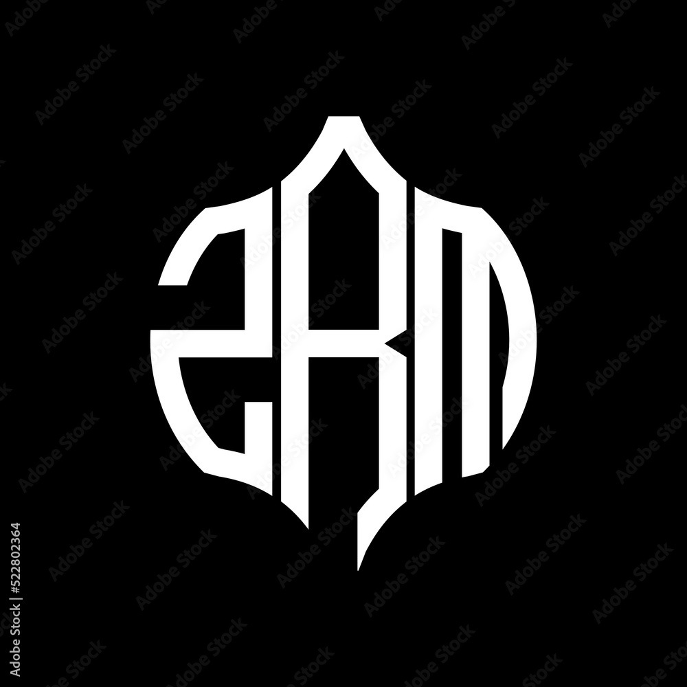 ZRM letter logo. ZRM best black background vector image. ZRM Monogram ...