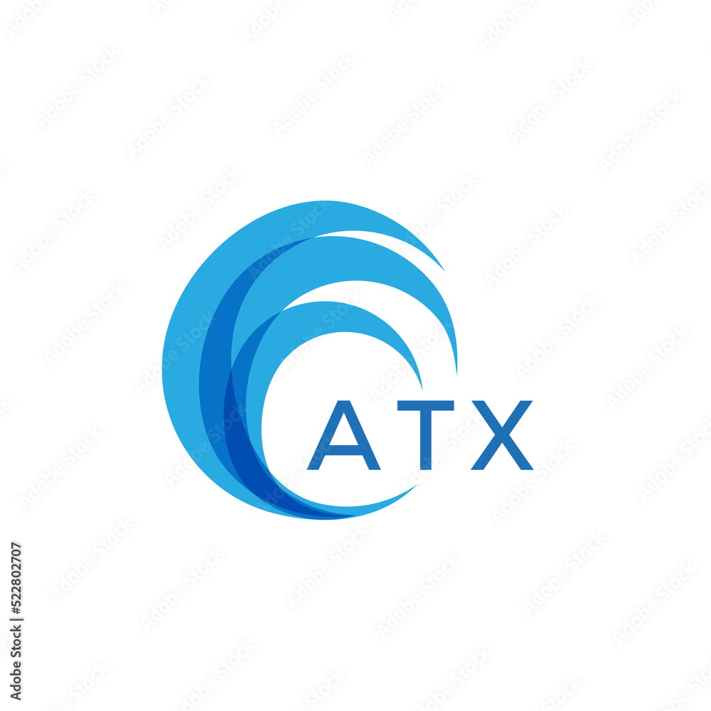 ATX letter logo. ATX blue image on white background. ATX Monogram logo ...