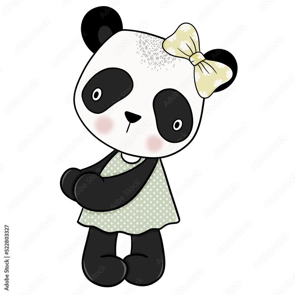 Cute panda cartoon design character Stock Illustration | Adobe Stock