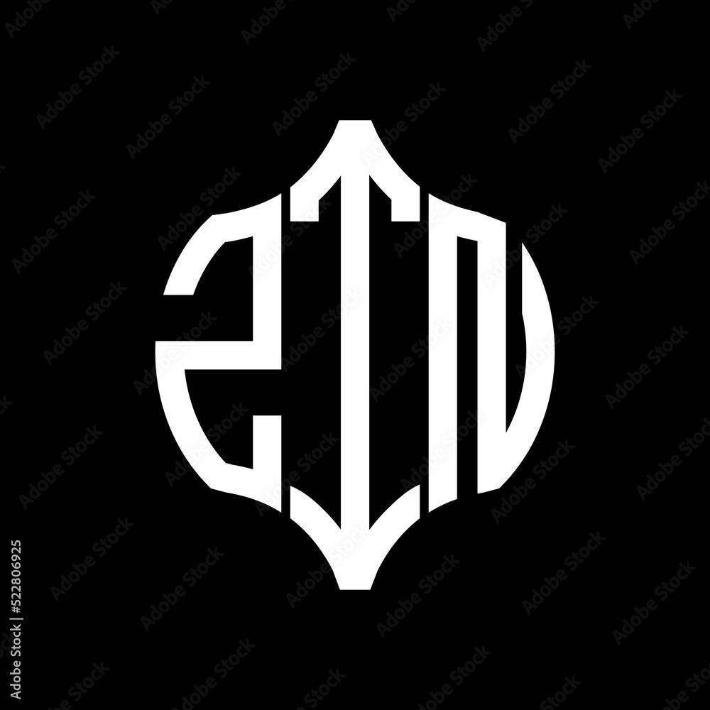 ZTN letter logo. ZTN best black background vector image. ZTN Monogram ...