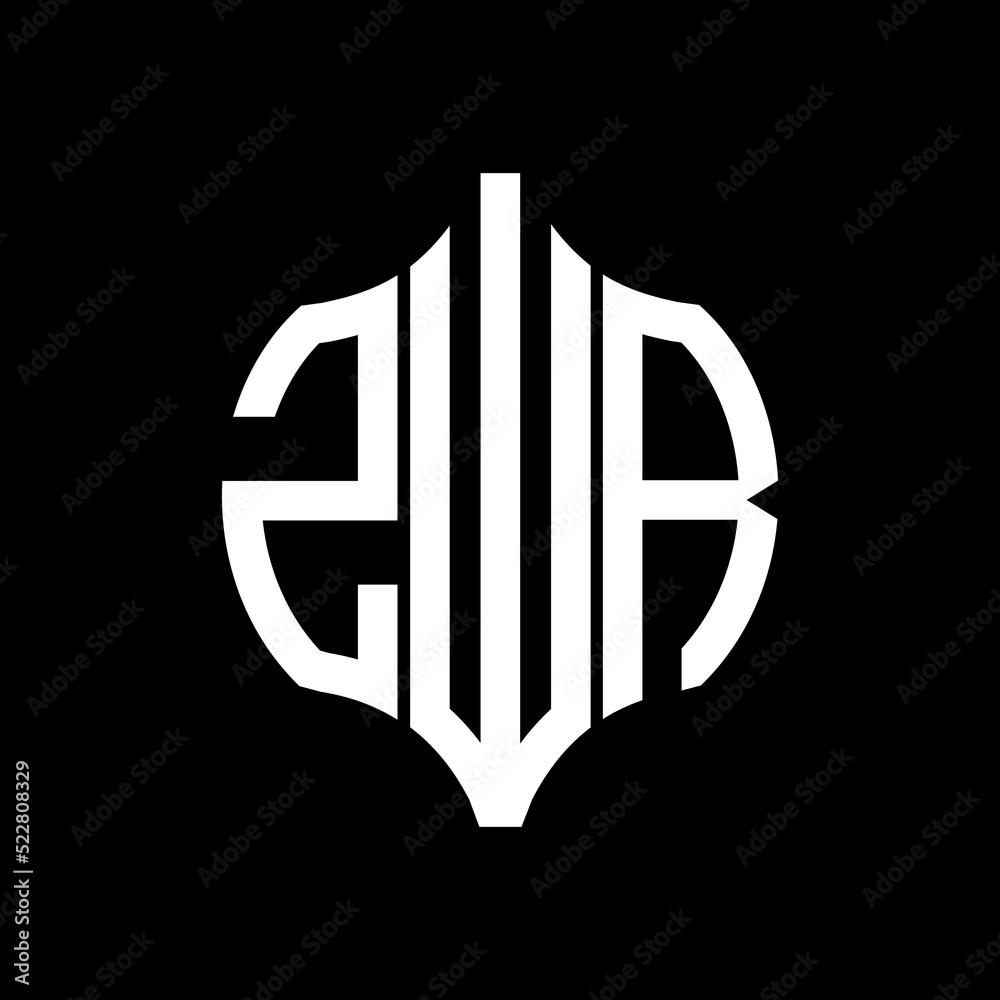 ZWR letter logo. ZWR best black background vector image. ZWR Monogram ...