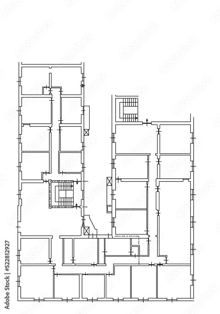 Autocad drawing. Floor plan. Interior. 2d floor plan for real estate ...