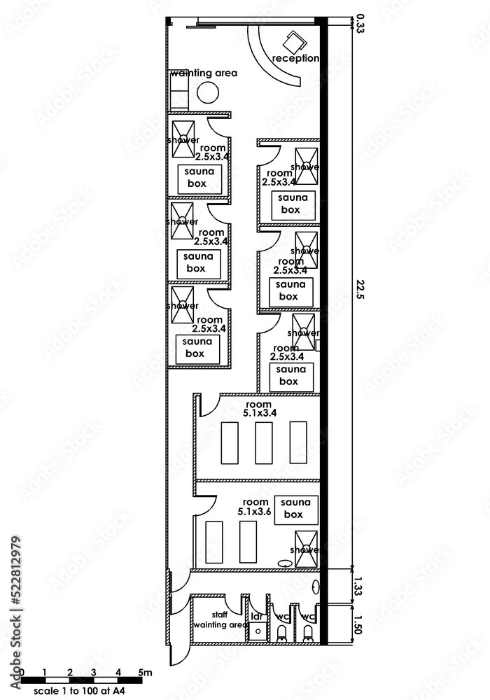 Autocad drawing. Floor plan. Interior. 2d floor plan for real estate ...