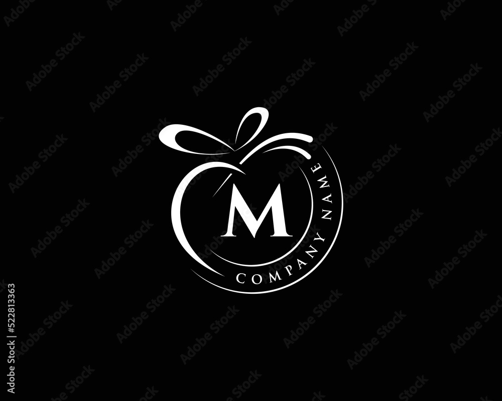 Abstract gift letter M logo design, vector M letter logo design ...