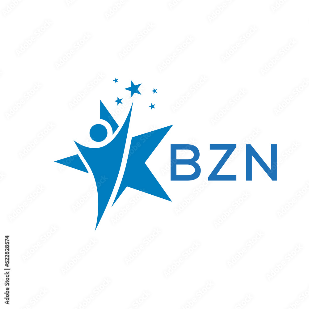 BZN Letter logo white background .BZN Business finance logo design ...