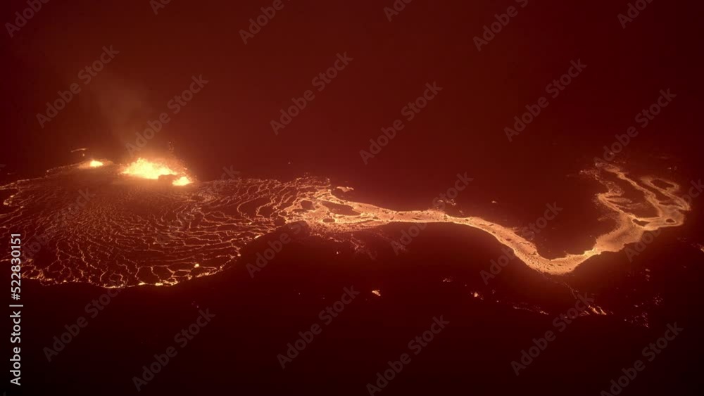Meradalir Eruption of Fagradalsfjall Volcano in Iceland 2022 Stock ...