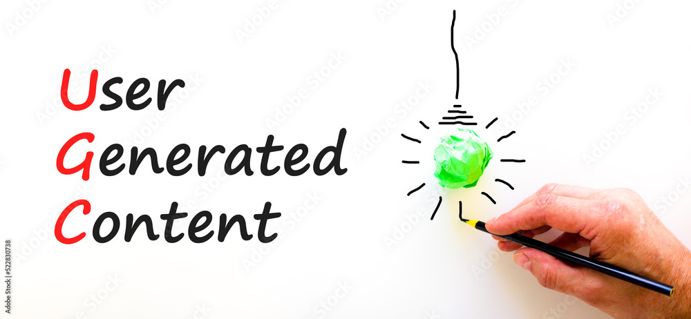 UGC user generated content symbol. Concept words UGC user generated ...