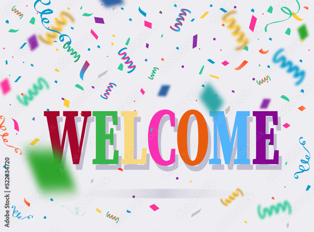 Colorful lovely welcome composition with origami style Stock Vector ...