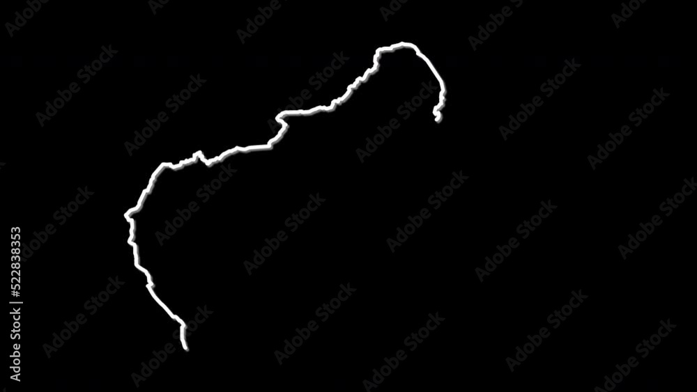 Central African Republic Map Country Territory Outline Self Drawing