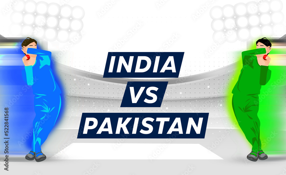 India Vs Pakistan Cricket Match Fixture and Versus abstract backdrop ...