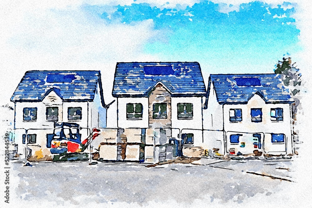 New housing development building houses for increased demand in rural ...