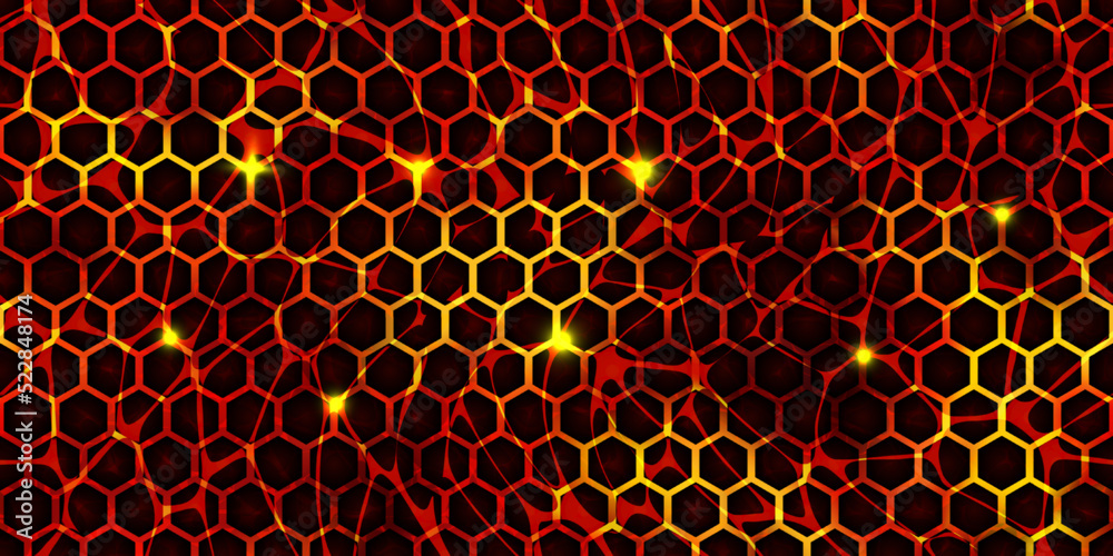 Seamless pattern of volcanic lava with honeycomb stones texture. Hot ...