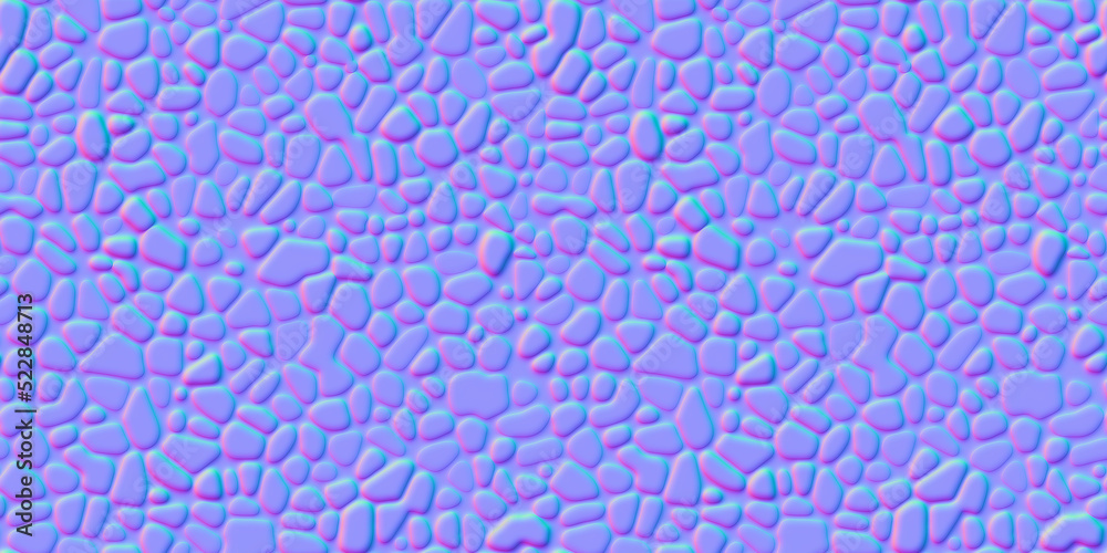 Normal map of seamless pebble mosaic organic pattern. Bump mapping of ...