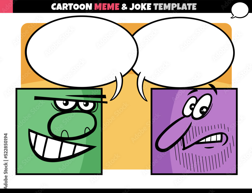 cartoon meme template with comic characters Stock-Vektorgrafik | Adobe ...