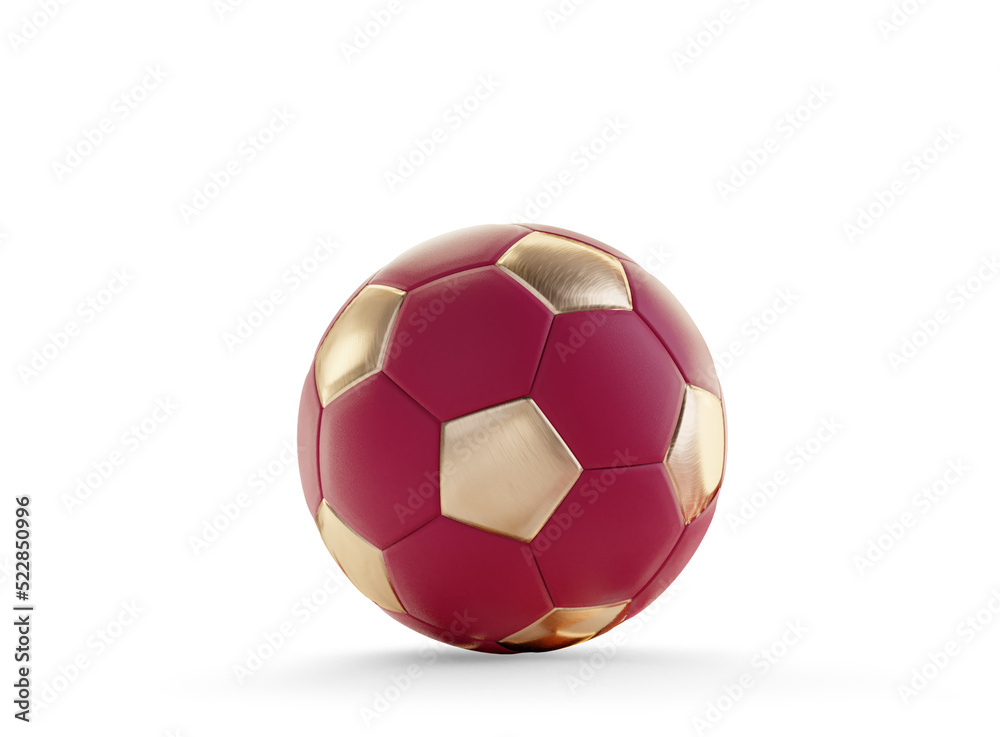 soccer ball with colors of the flag of Qatar 3d-illustration ...