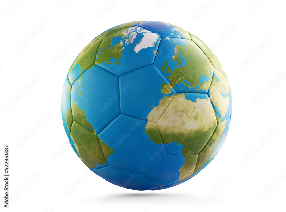 world planet earth soccer ball on transparent 3d-illustration. elements ...