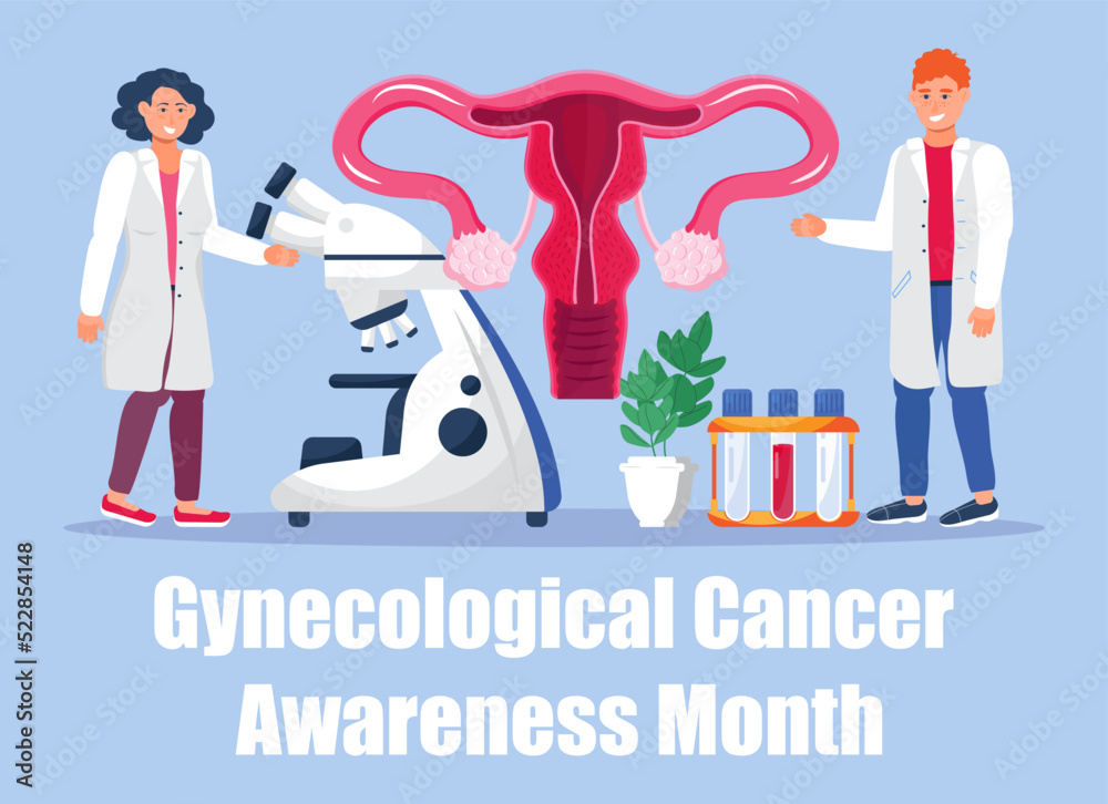 Gynecologic cancer awareness month concept vector for medical websites ...