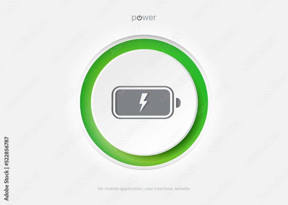 3d mobile phone interface icon. Charging, full battery, charge, power ...