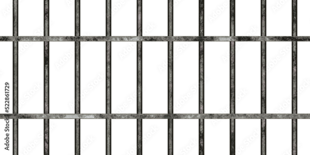 Seamless rusted metal prison bars texture isolated on white background ...