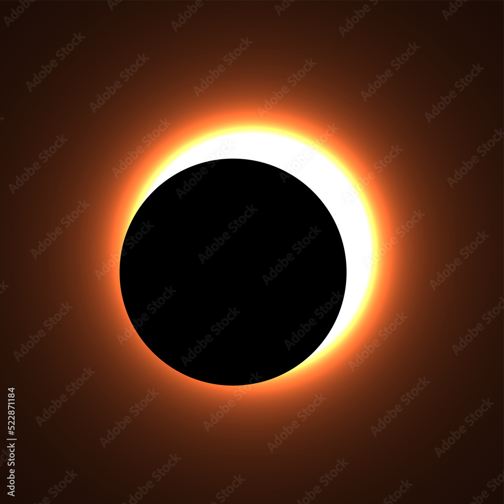 Partial solar eclipse. Illustration of the Moon partially obscures the ...