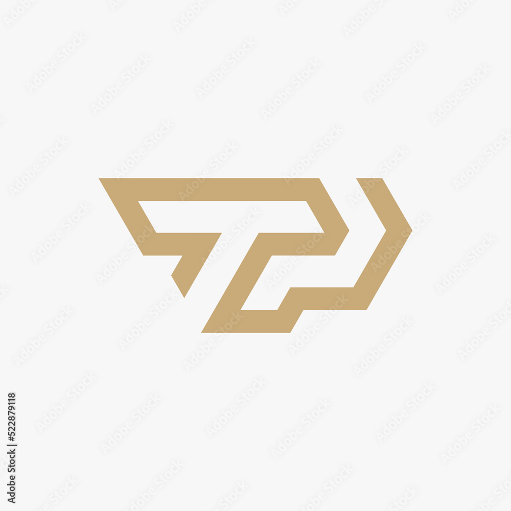 TP masculine monogram with a geometric and sharp style. A logo that ...