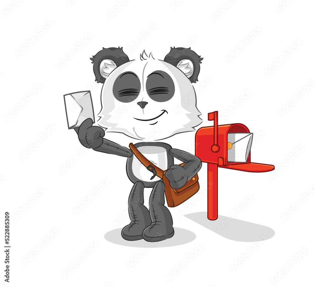 panda postman vector. cartoon character Stock Vector | Adobe Stock