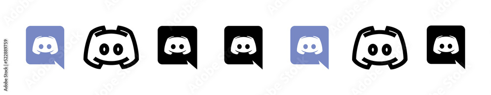 Discord logos printed on paper Social media icons. Set of popular logos ...