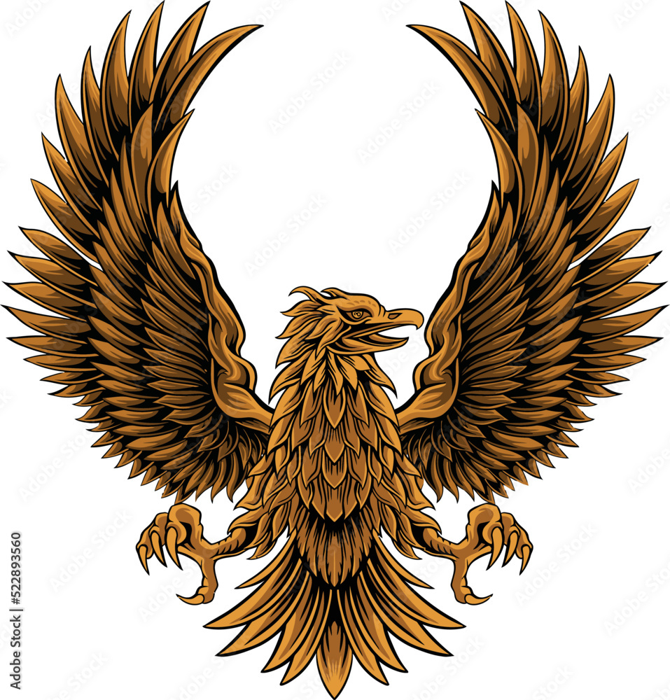 classic style eagle vector design, color editable Stock Vector | Adobe ...