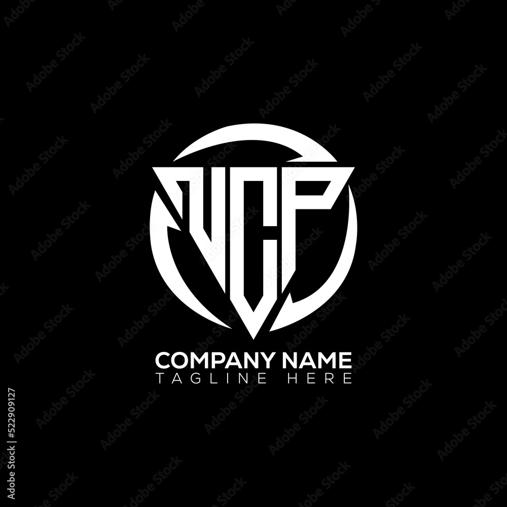 NCP triangle letter logo design with the circle element. NCP letter ...
