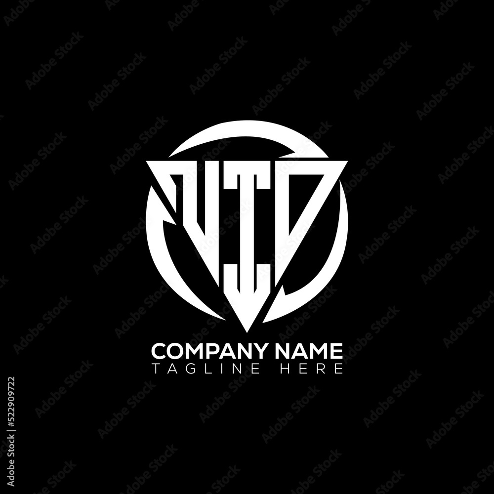 NIO letter luxury logo design on black background. NIO creative ...