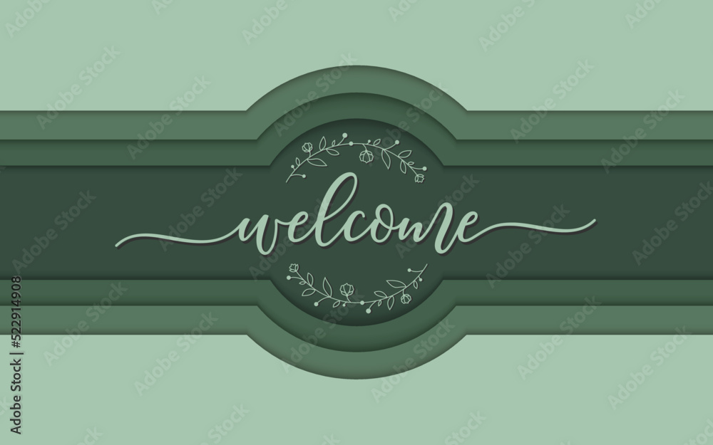 Welcome Banner with Floral Element Multi Layer concept Stock Vector ...