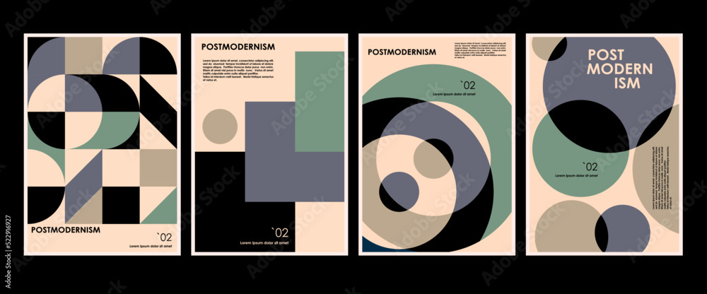 Artworks, posters inspired postmodern of vector abstract dynamic ...