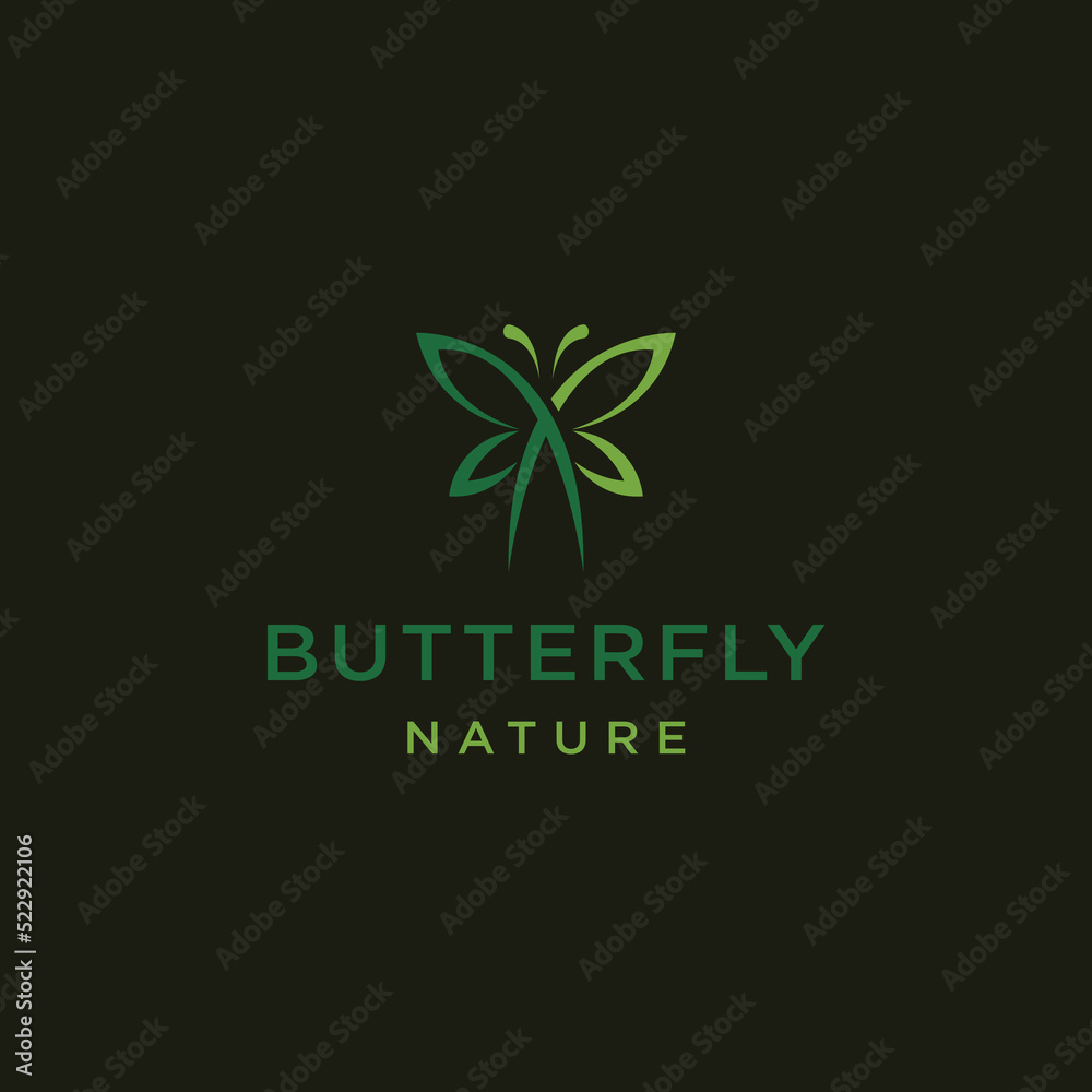 Butterfly leaf logo design template flat vector illustration Stock ...