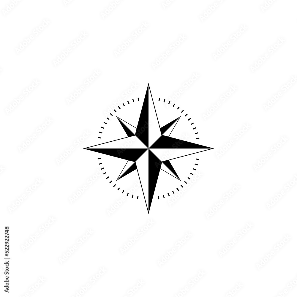 star illustration for icon, symbol or logo. compass icon. directions ...