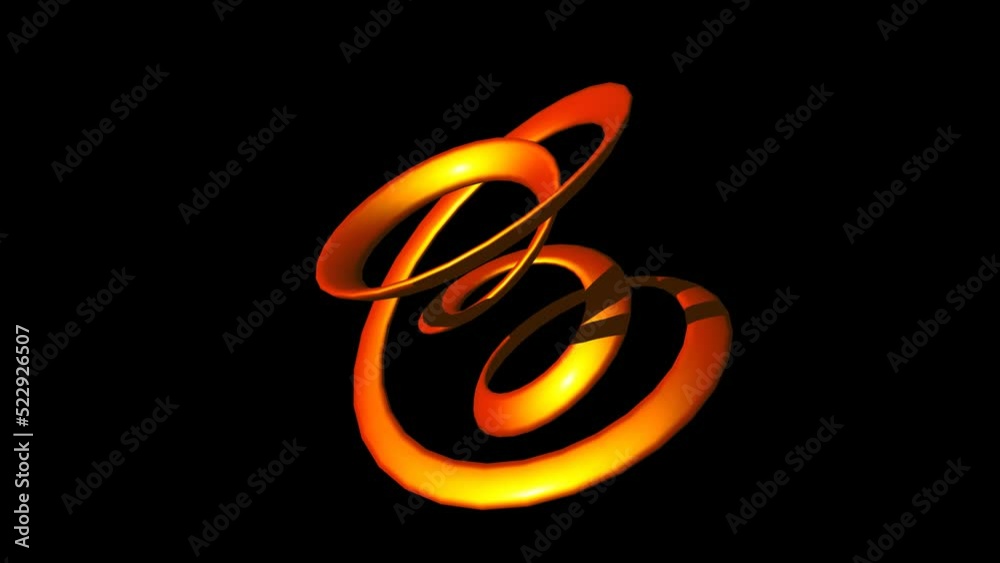 spiral shape gold texture rotates vertically black background 3d ...