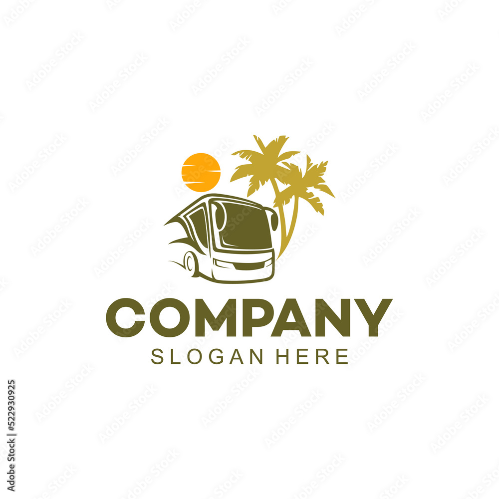 bus holiday logo design template illustration Stock Vector | Adobe Stock