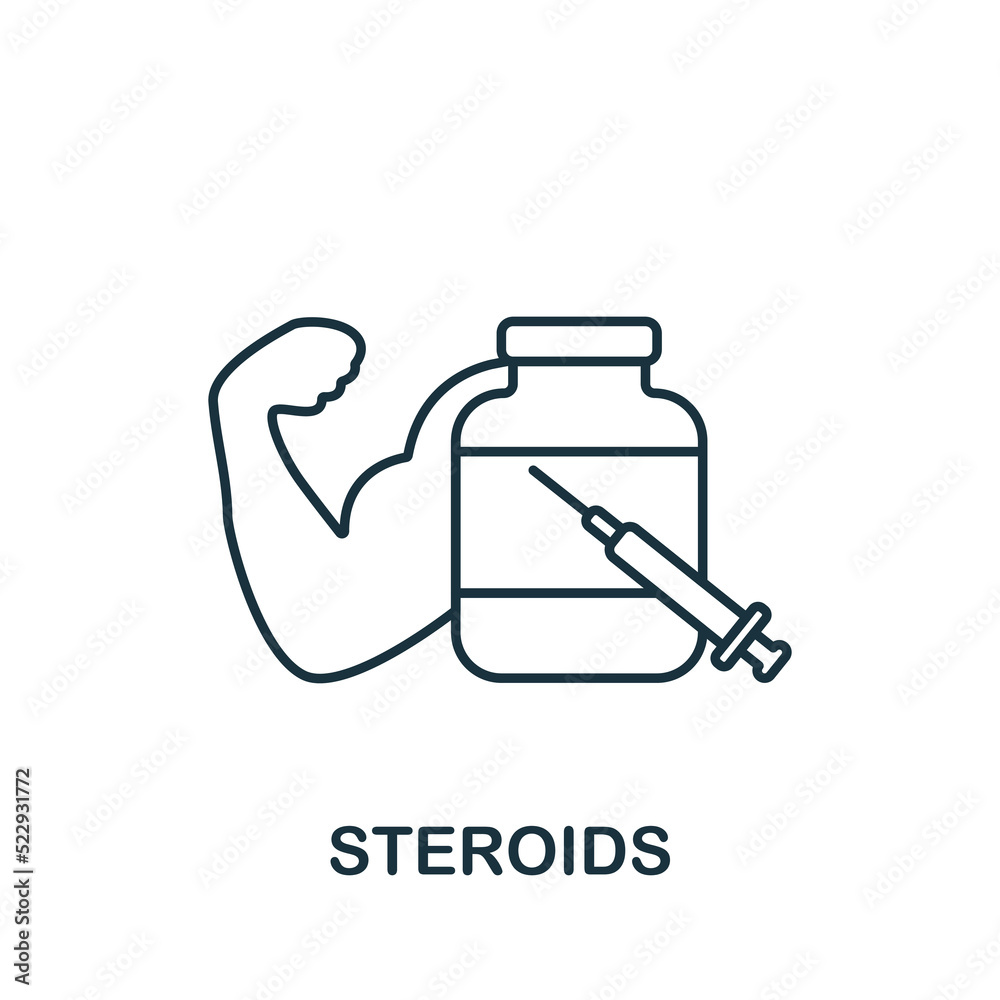 Steroids icon. Monochrome simple Fitness icon for templates, web design ...