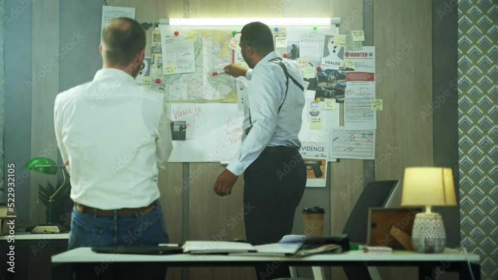 Diverse detectives investigating a missing girl case. Multiethnic ...