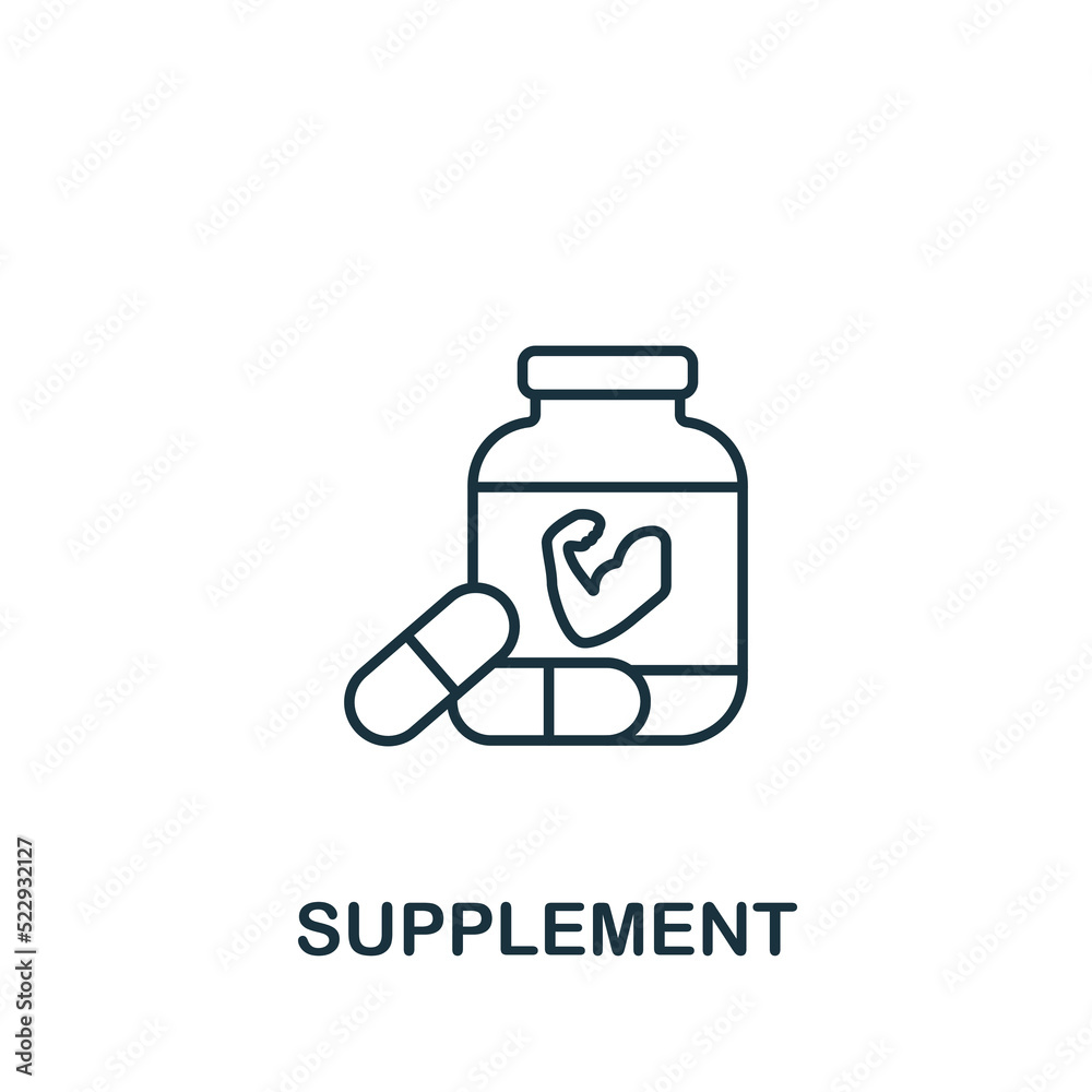 Supplement icon. Monochrome simple Fitness icon for templates, web ...