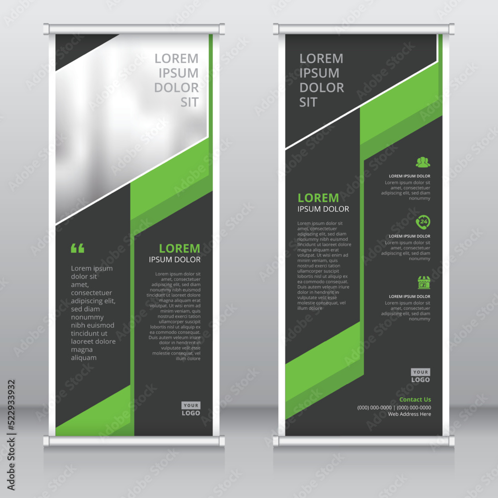 Creative roll up banner design template with two columns layout, Pull ...