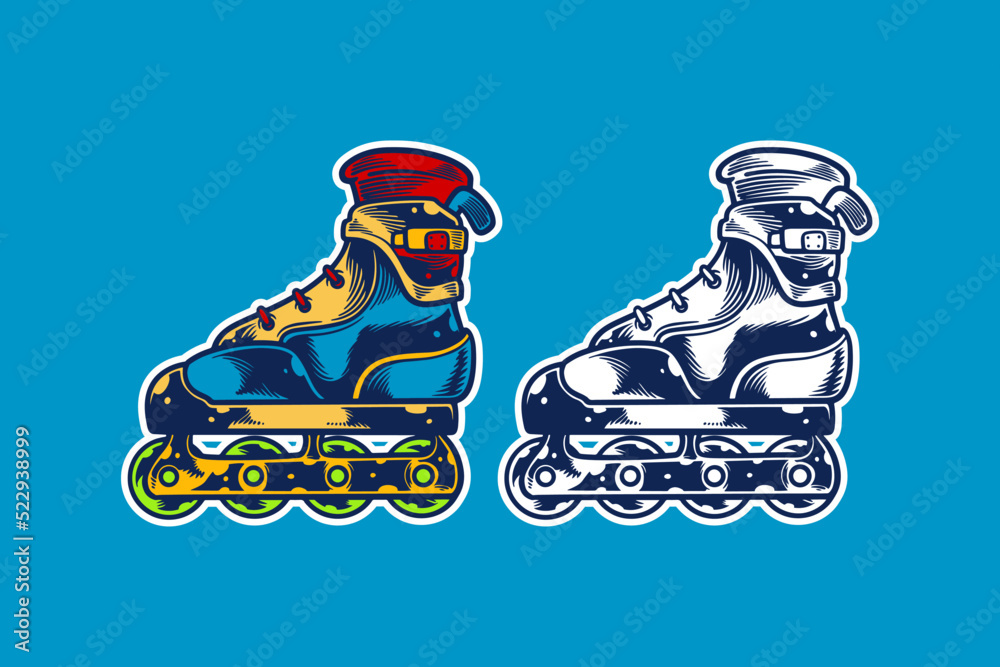 inline skate vector illustration cartoon style Stock Vector | Adobe Stock