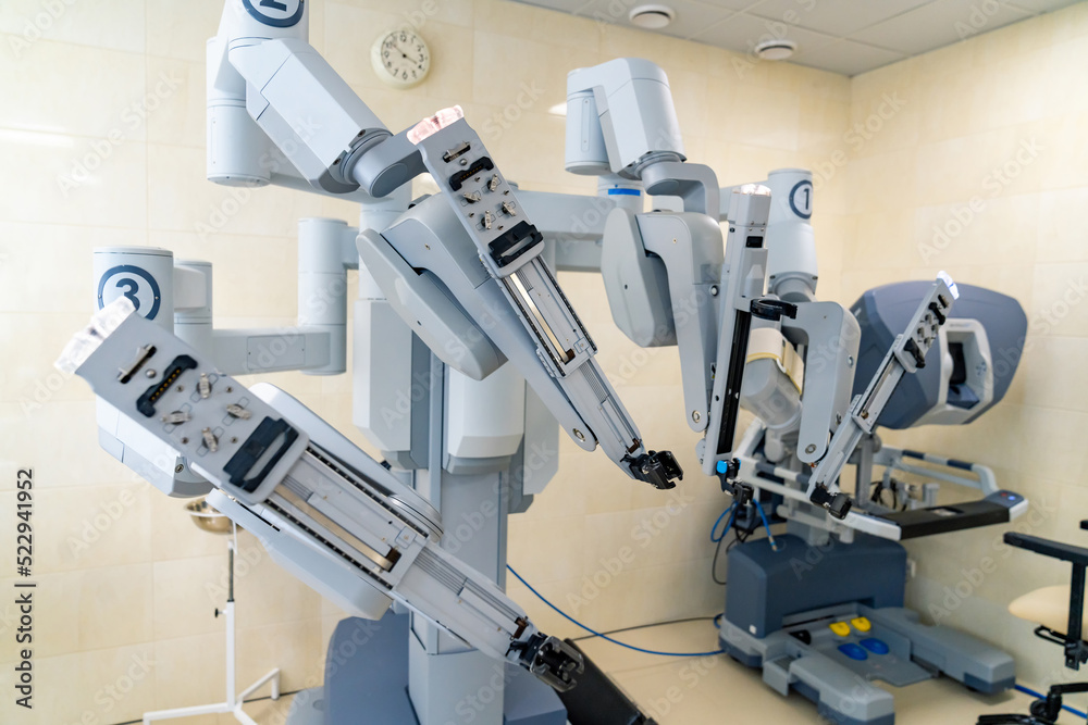 Modern surgery robotic system. Da vinci robot surgeon technologies ...