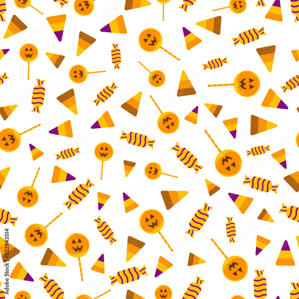 Halloween candy seamless pattern. Halloween party background with ...